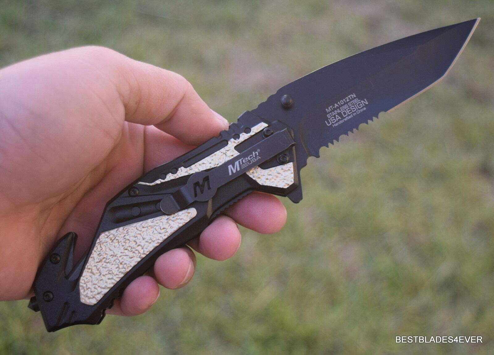 8.25 Inch Mtech Tactical Stainless Steel Open Folding Pocket Knife With Clip Outdoor Survival Hunting Knife for Camping by Survival Steel