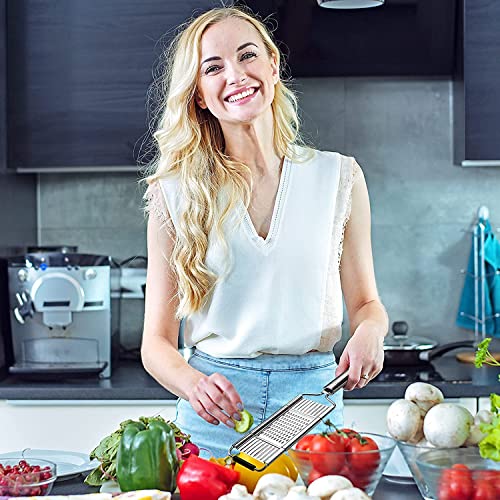 6-in-1 Multi Purpose Vegetable Slicer | Upgraded Vegetable Chopper Grater Cutter Shredder with Handle | Stainless Steel Peeler for Potato, Garlic, Cheese, Lemon in the Kitchen