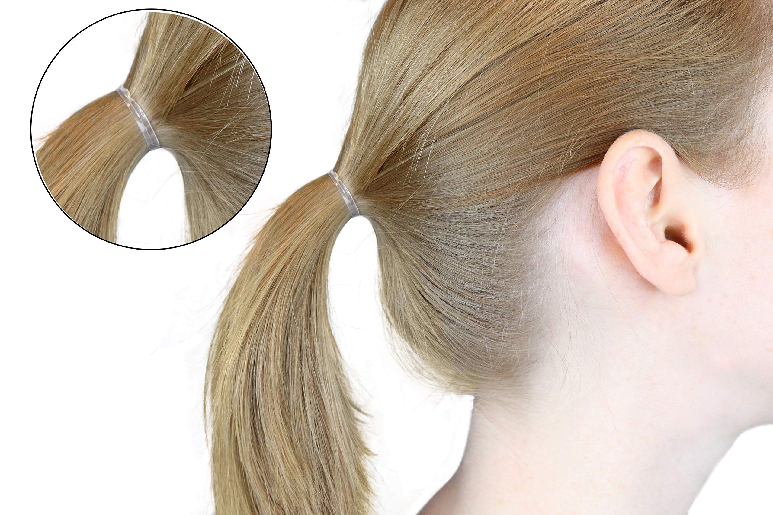Hair Elastics - STRONG - REUSEABLE Clear Premium- 30mm, 2 Packs of 70 Total of 140 Rubbers by ElasticU