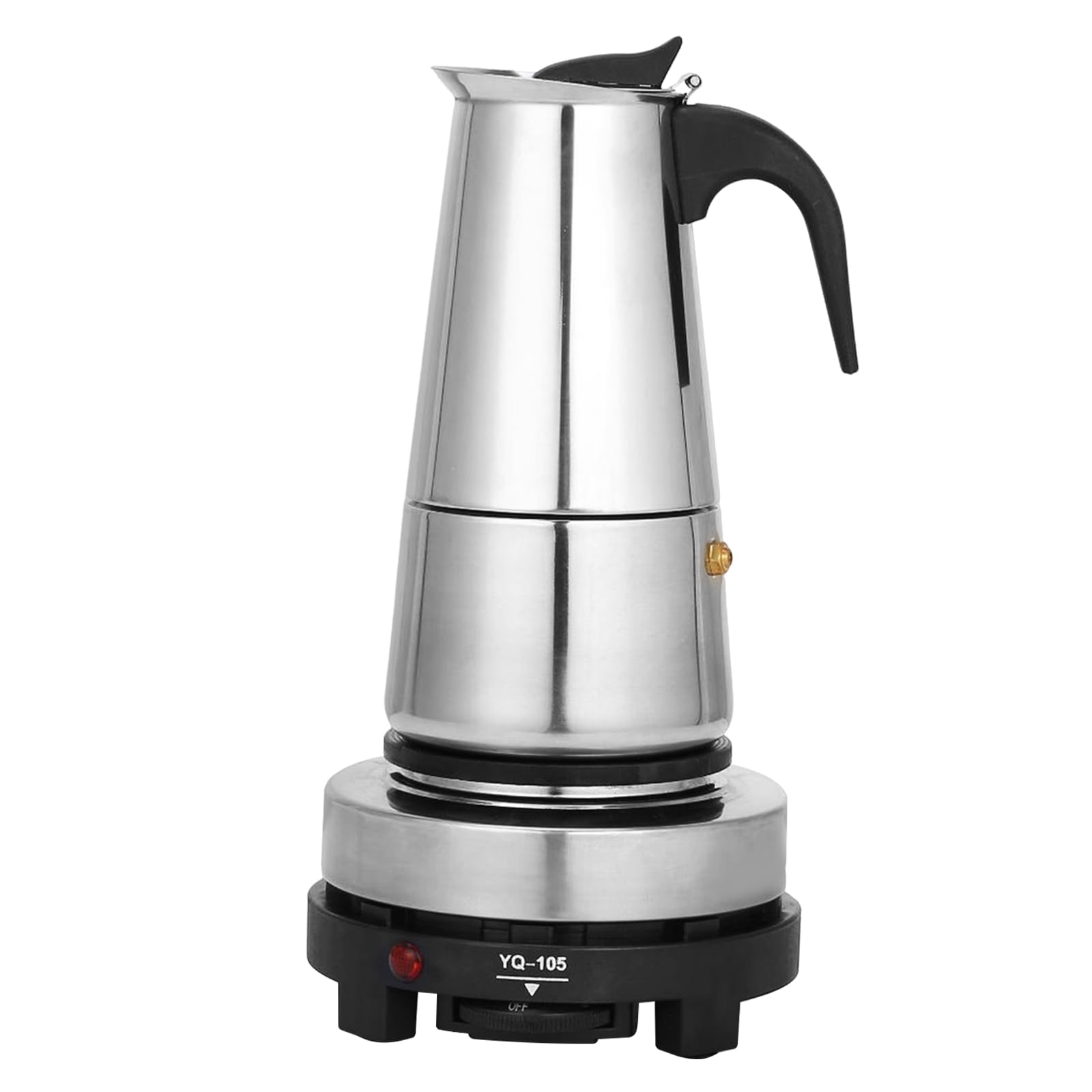 9 Cup Moka Pot with Electric Stove, Classic Italian Espresso Greca Maker 110V Stainless Steel Stovetop Coffee Maker, 450ml