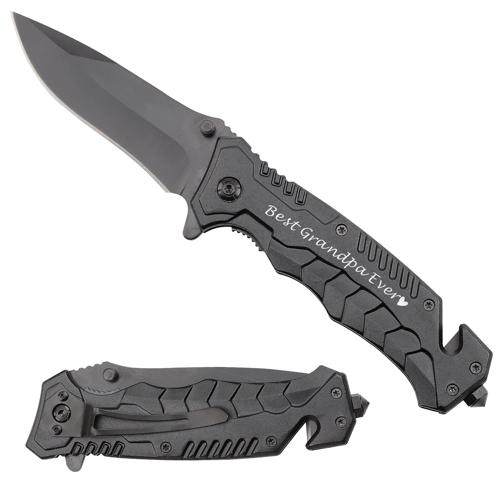 Gtizry Engraved Pocket Knife for Grandpa, Best Grandpa Ever, Gifts for Grandpa from Granddaughter, Grandson, Grandpa Gifts for Birthday, Christmas, Father's Day