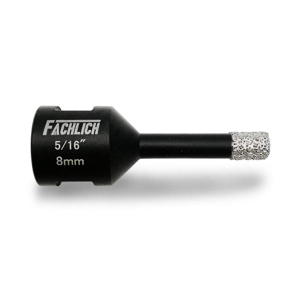 FACHLICH 5/16 Inch Diamond Hole Saw Vacuum Brazed Drill Core Bits for Tile Porcelian Marble Granite Brick
