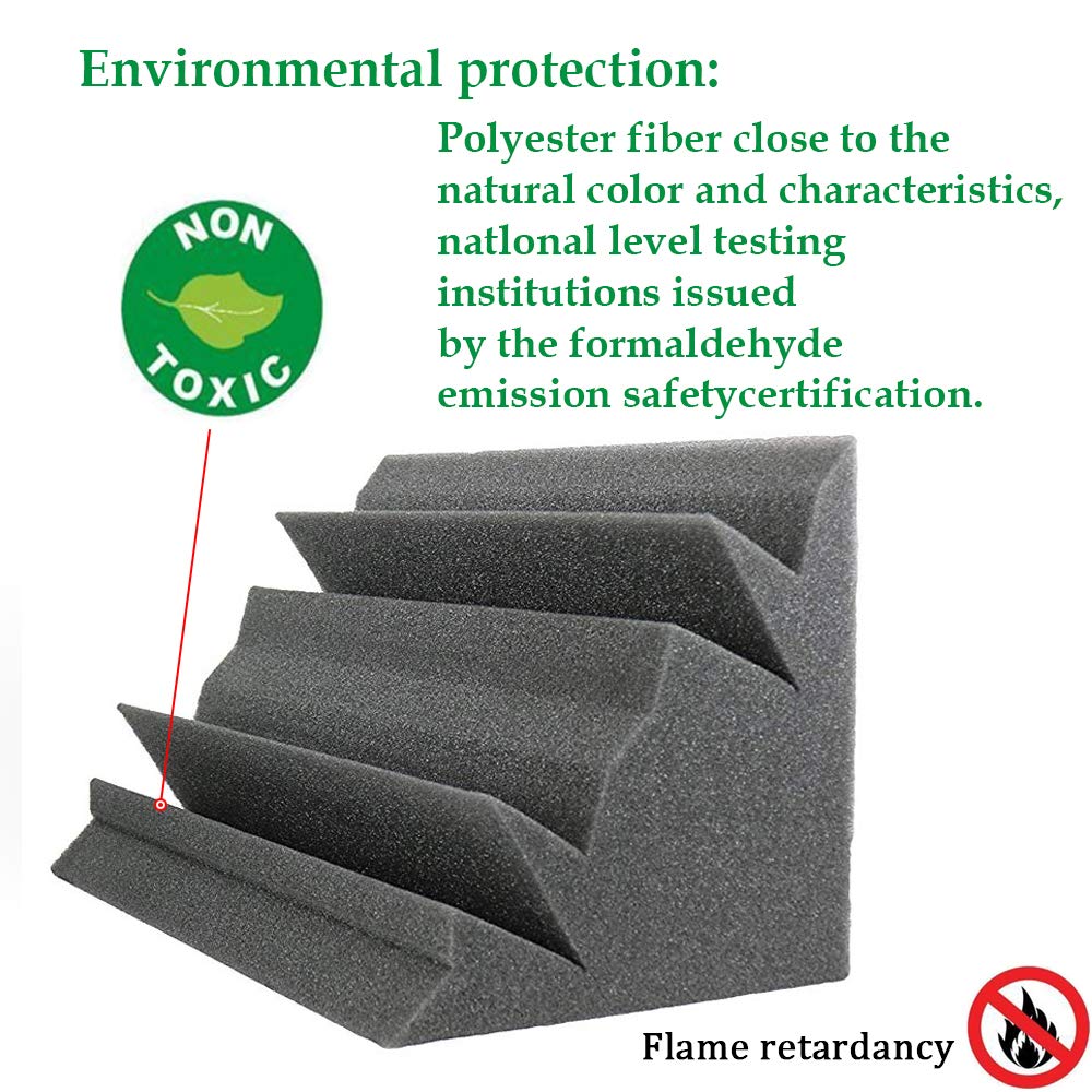 Acoustic Foam Bass Trap Studio Corner Wall 12" X 7" X 7" (4 PACK)