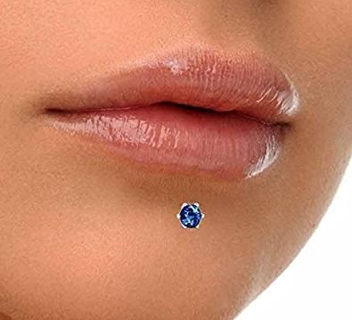 3mm Solitaire Blue Sapphire Nose Pin Stud for Womens Real 925 Sterling Silver Beautiful Jewelry in 16 Gauge and 8mm Length