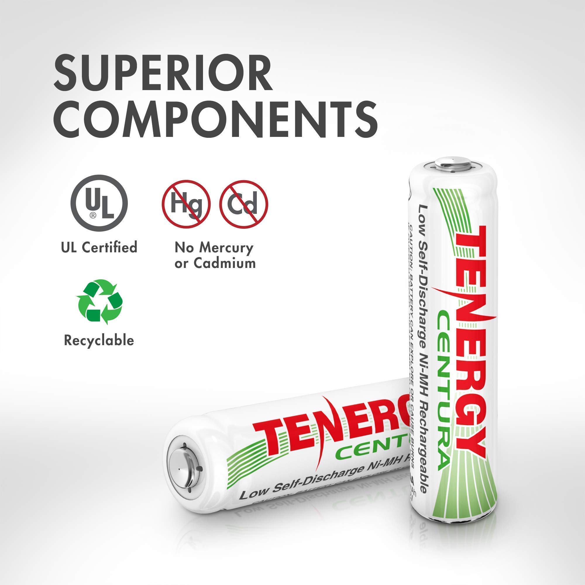 Tenergy TN474U Charger and 12 Pack Centura AAA Rechargeable Batteries, Ideal for Solar Lights, Remote Controllers, Toys, Flashlights, Computer Mouse