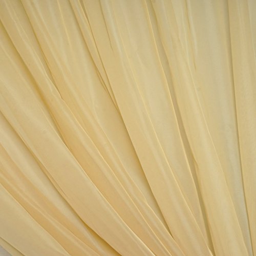 BalsaCircle 10 feet x 10 feet Champagne Sheer Voile Backdrop Drapes Curtains 2 Panels 5x10 ft - Wedding Ceremony Home Decorations