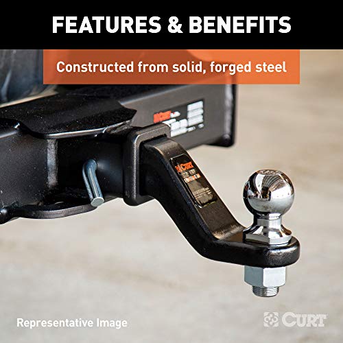 CURT 45341 Forged Trailer Hitch Ball Mount, Fits 2-Inch Receiver, 17,000 lbs, 1-1/4-Inch Hole, 4-Inch Drop, 3-Inch Rise