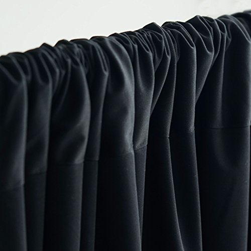 BalsaCircle 10 ft x 10 ft Black Polyester Photography Backdrop Drapes Curtains Panels - Wedding Decorations Home Party Reception Supplies