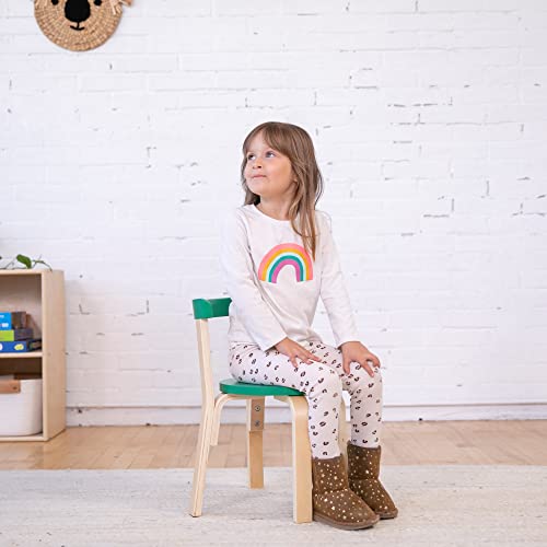 ECR4Kids Bentwood Round Table and Curved Back Chair Set, Kids Furniture, Contemporary, 5-Piece