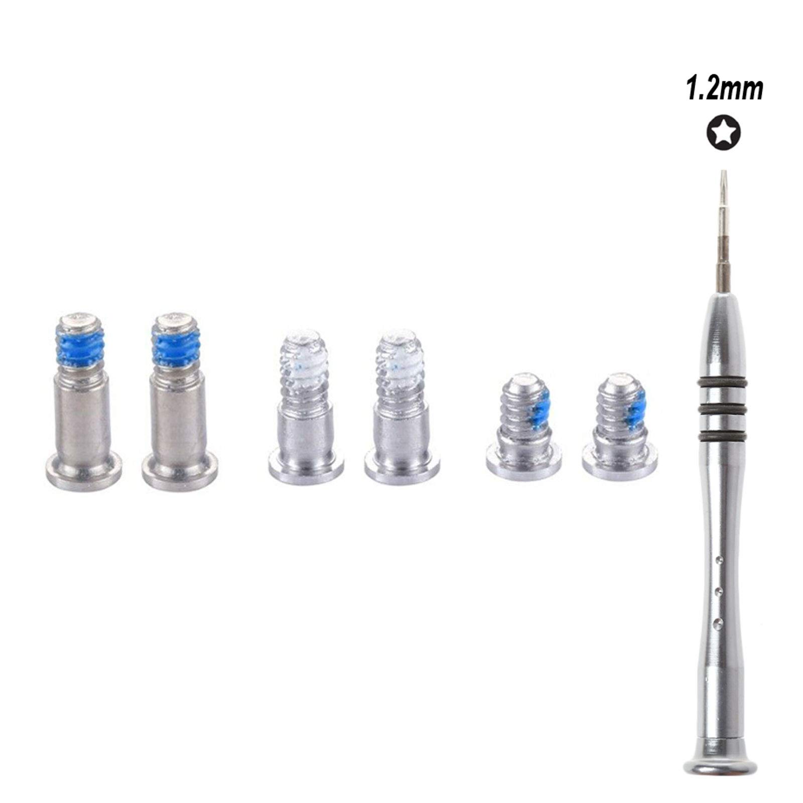 Replacement 6pcs/Set Bottom case Screws + 5 Point Pentalobe Screwdriver for MacBook Pro Retina 13 A1708 EMC 2978 EMC 3164 2016-17, A2159 A2289 EMC 3301 EMC 3456 2020, A2338 M1 EMC 3578 2020 (Silver)