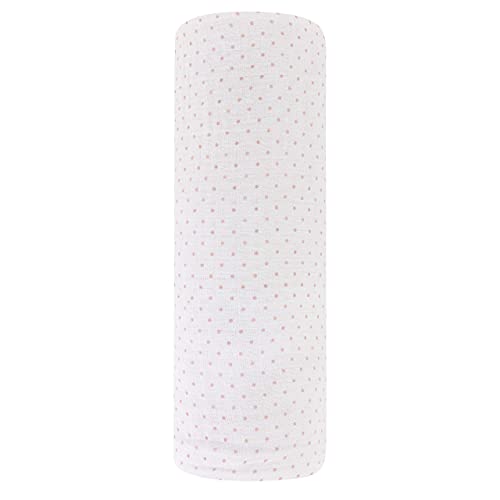 Ely's & Co. Cotton Muslin Swaddle Blanket 1-Pack — 100% Cotton Muslin Extra-Large Swaddle Blankets (47” x 47”) Printed (Pink Pin Dot)