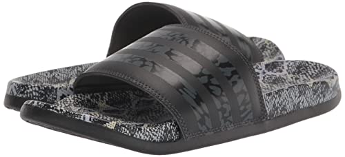 adidas Women's Adilette Comfort Slides Sandal, Core Black/Core Black/Almost Pink, 7