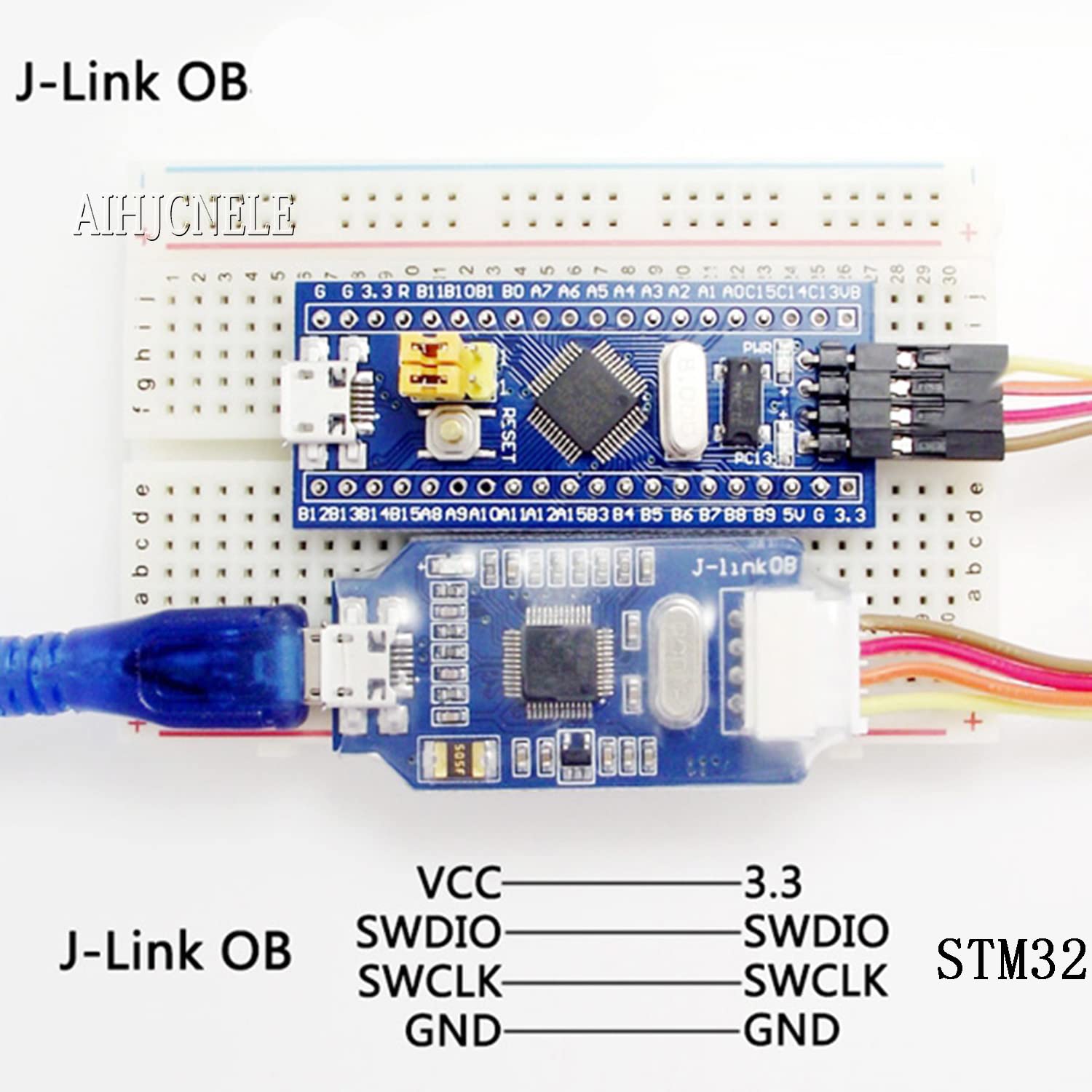 AIHJCNELE STM32F103C8T6 ARM STM32 Minimum System Development Board Core Learning Board MCU Single Chip Microcomputer Module Flash 64K Control Board RAM 20K STM32 with Pin Dupont Cable Wire (F103C8T6)