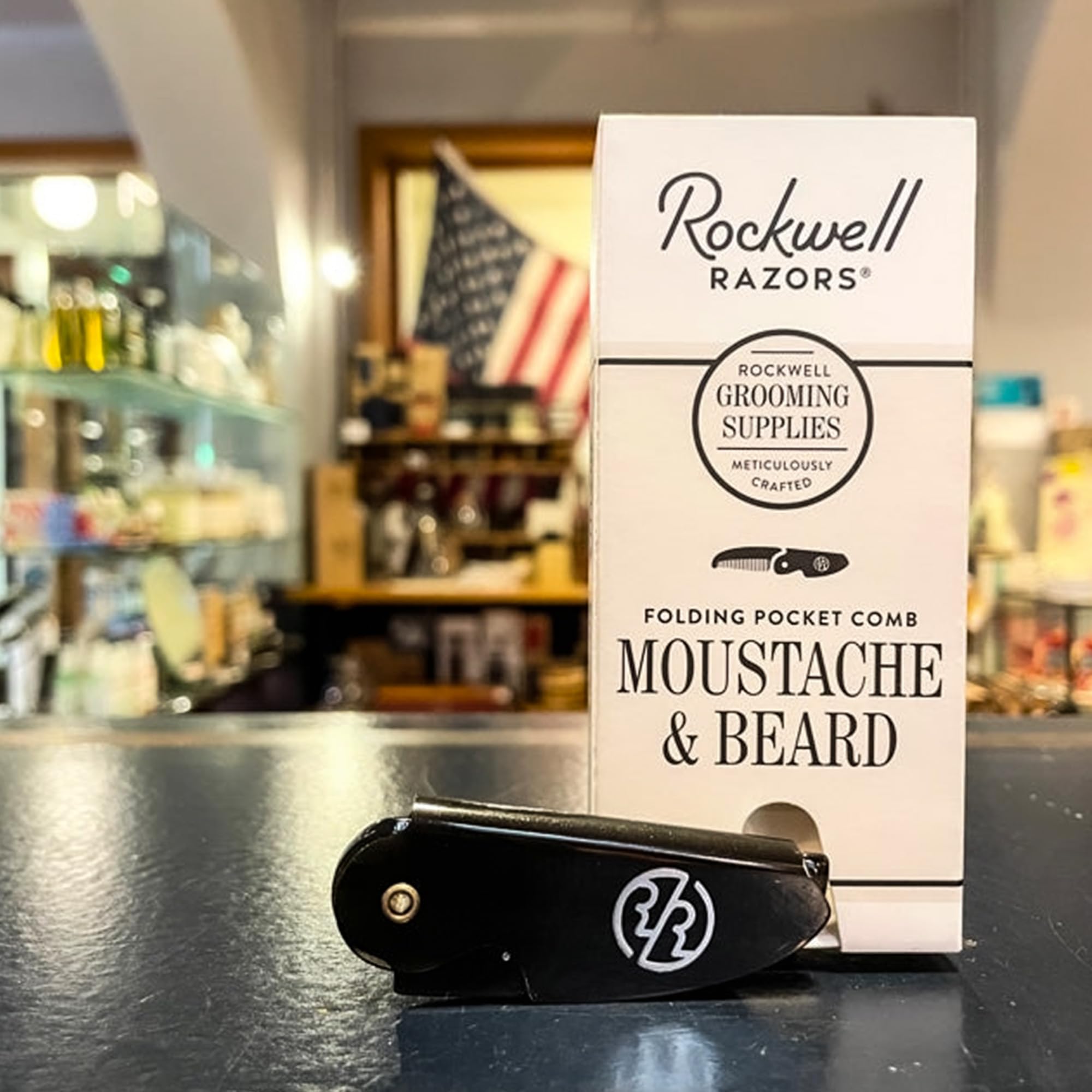 Rockwell Folding Beard & Moustache Comb - Pocket-Size, Durable, Anti-Static Acetate Comb | Supports a Healthy Beard and Moustache