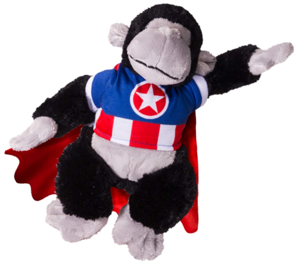 Bear Icon Hero with Cape T-Shirt Teddy Bear Clothes Fits Most 8"-10" Stuffed Animals