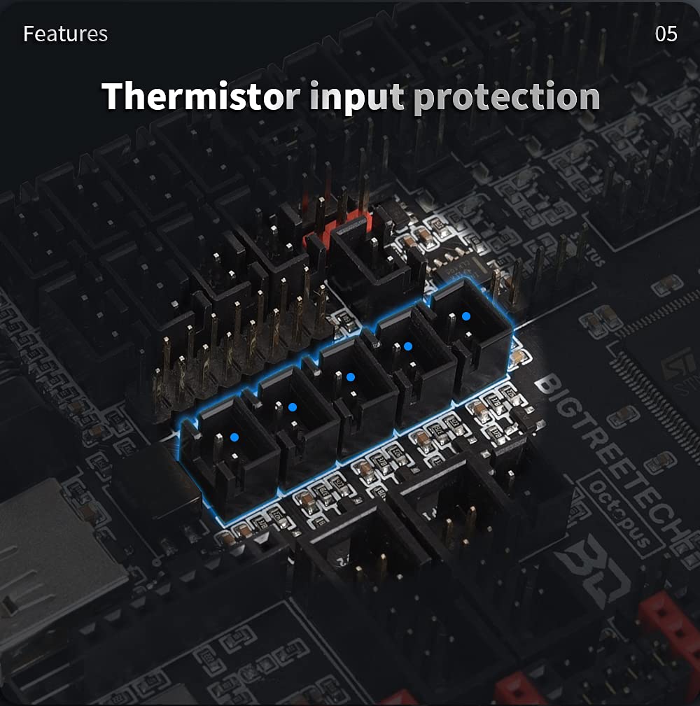 BTT Octopus V1.1 32Bit 3D Printer Controllers Supports Klipper and Marlin, Compatible TMC2209/TMC2208/TMC5160/TFT35 E3 V3.0/PI TFT50/BL Touch and Compatible Raspberry Pi Voron 3D Printer ect