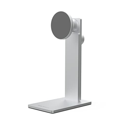 AluDisc Pro 360°-Directional Magnetic Aluminum Desk Phone Stand Tilt Swivel Rotate Angle Adjust Height 12" for All iPhone 15/14/13/12 Samsung Galaxy Note All Smartphones and Nintendo Switch (ST-520SI)