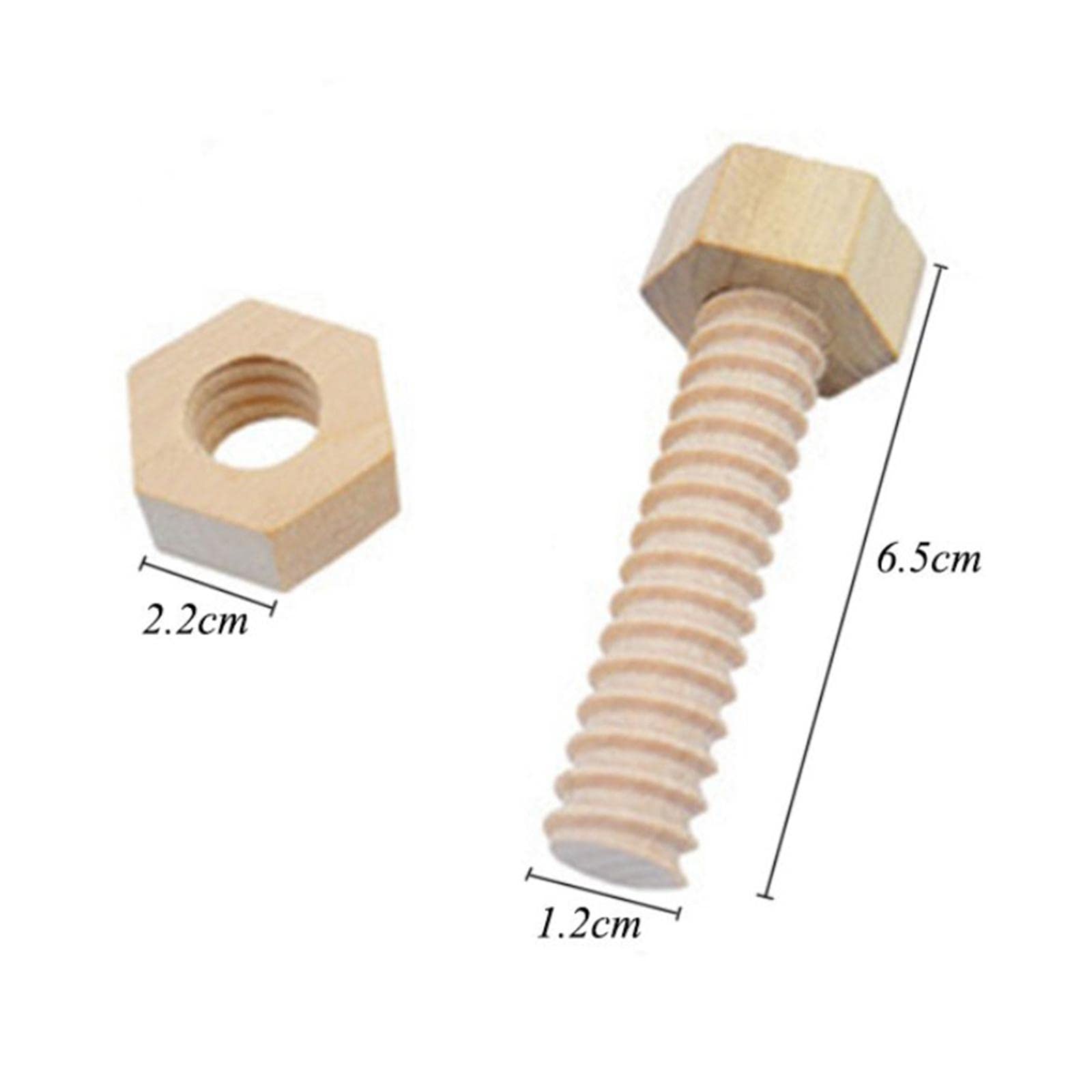 Milageto Wooden Toy Nuts and Bolts Kids Child Baby Preschool