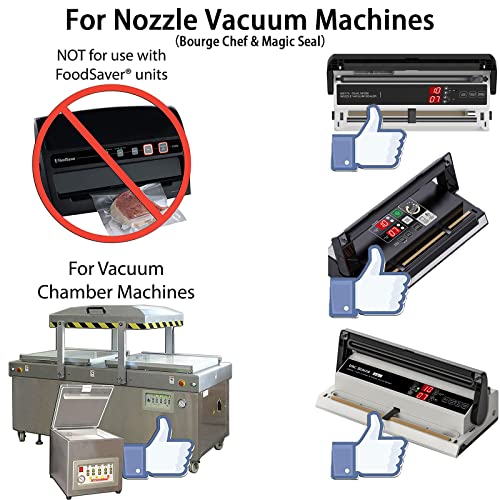BOURGE CHEF Vacuum Sealer Smooth Flat Bags (11"x50') 2 Rolls, for Bourgechef & Magicseal Sealers, Nozzle Sealers, Chamber Sealers, BPA Free, Perfect for Home User or Restaurant