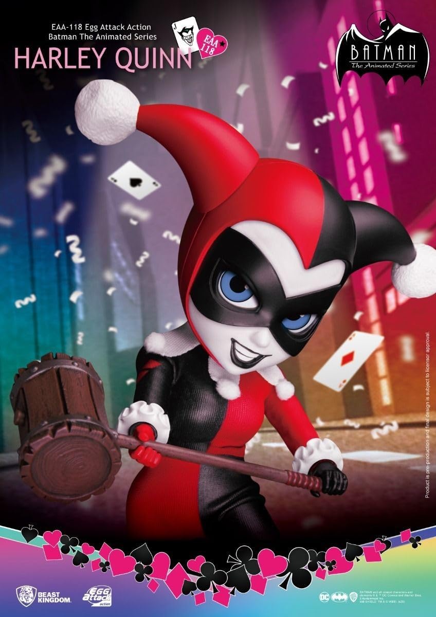 Beast Kingdom Batman The Animated Series: Harley Quinn EAA-118 Egg Attack Action Figure, Multicolor