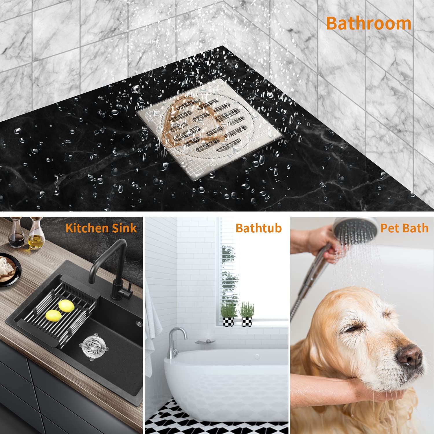 30 Pack Disposable Shower Drain Hair Catcher,Shower Drain Dog Hair Catcher Cover for Showers & Bathtubs Mesh Stickers,Mesh Filter Sink Strainer Stickers (30)