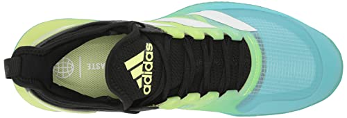 adidas Women's Adizero Ubersonic 4 Clay Tennis Shoe, Black/White/Pulse Lime, 8.5