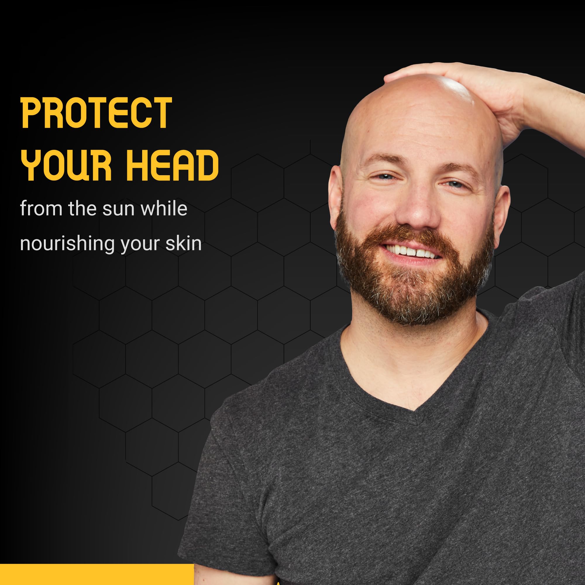Bee Bald SMOOTH PLUS Head & Face Moisturizer with SPF 30 Sunscreen Lotion Protecting Skin From Harmful UVA/UVB Rays While Hydrating, Moisturizing and Toning, 1.7 Fl Oz