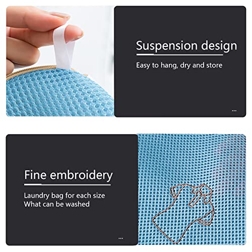 CHYUANX 6 Pack Mesh Laundry Bags for Delicates - Upgrade Thicken Lingerie Bags For Laundry With Premium Zipper,Anti-Deformation Reusable Laundry Bags Mesh Wash Bags For Washing Machine With Exquisite Embroidery Small Patterns for Overcoat , Bra, Stocking