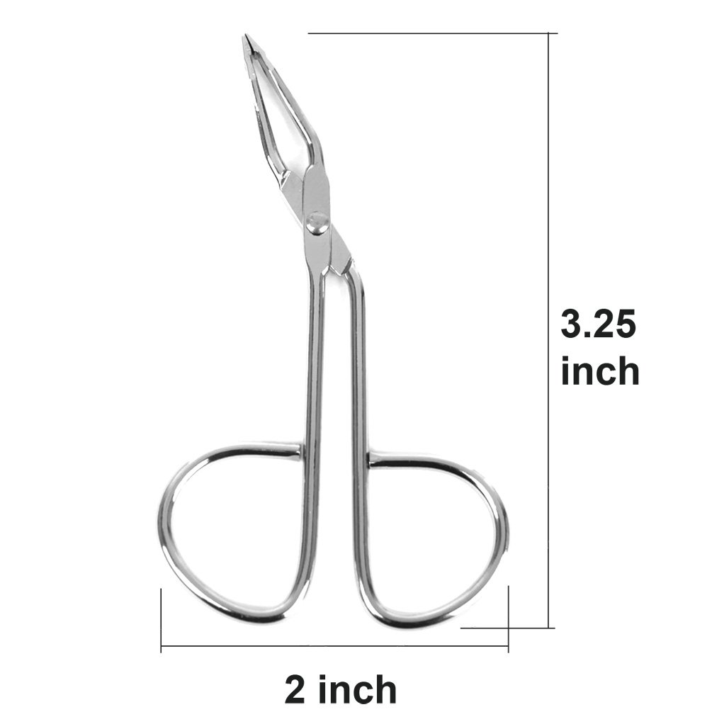 Luxxii (1 Pcs) Scissors Shaped Eyebrow Straight Tip (3 Pcs) Tweezers Clip Set - Flat, Slant, Point Tip Tweezers Hair Plucker for Hair and Eyebrows Personal Care (Silver Tone)