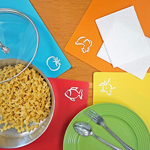 Multicolored Cutting Boards, Set of 4 - Southern Homewares - Durable Flexible Plastic Kitchen Food Prep Mats