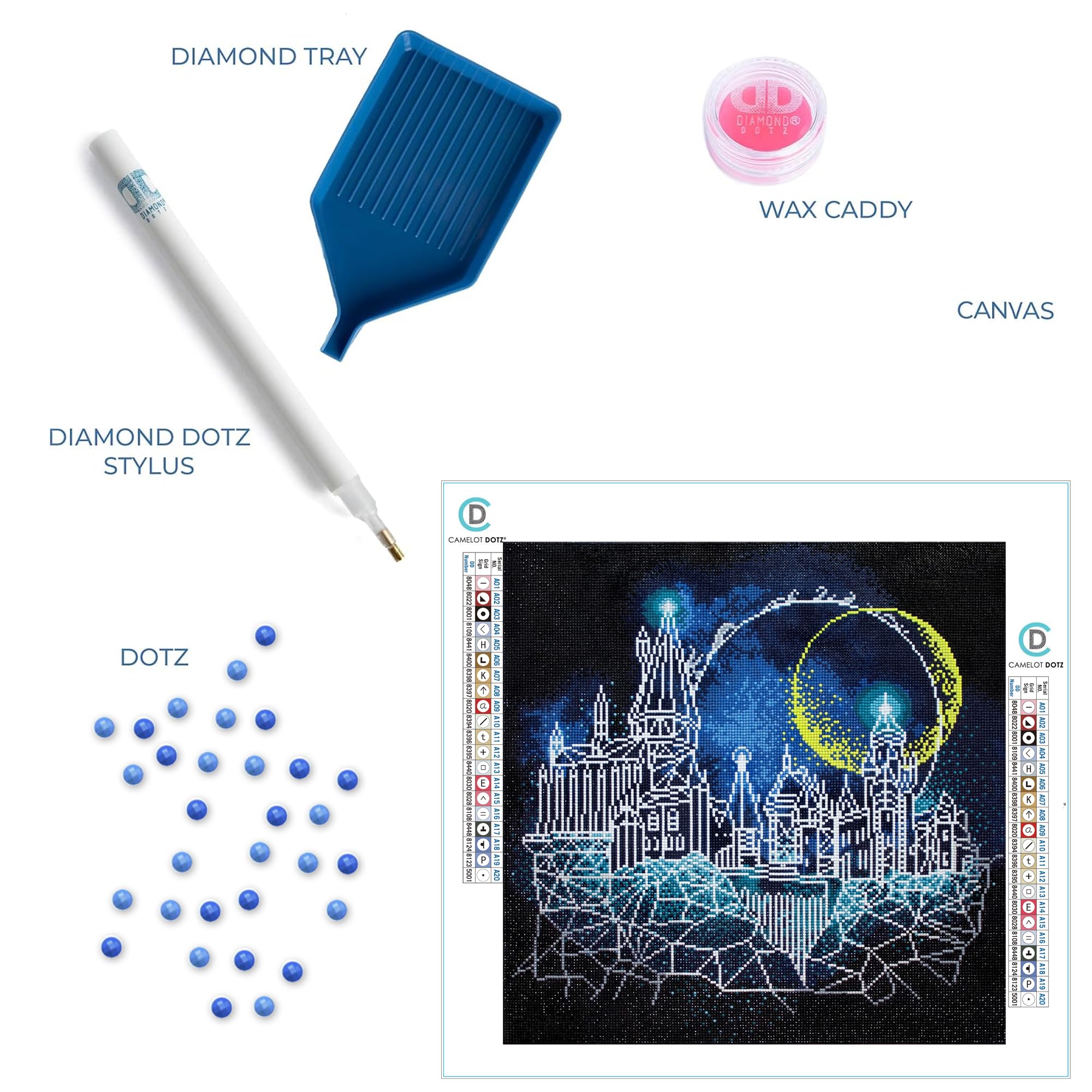 Camelot Dotz Diamond Art KIT Moon Over, Multi