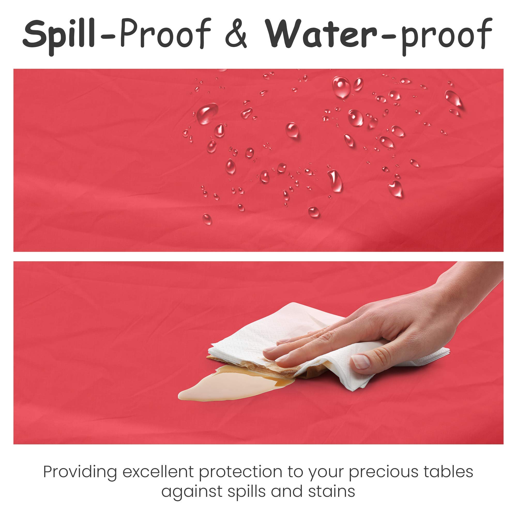 5 Pack Premium Red Plastic Tablecloth - 108 x 54 in. Disposable Rectangle Plastic Table Cloth - Decorative Rectangle Table Cover Smooth Tablecloth - Disposable Table Cloths For Parties, Weddings.