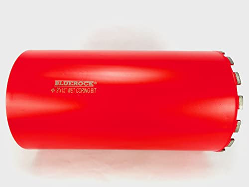 9" Inch Diamond Wet Core Drill Bit 1-1/4” Threaded by BLUEROCK Tools for Concrete Rebar Asphalt Brick Rock Masonry Hole Barrel Coring