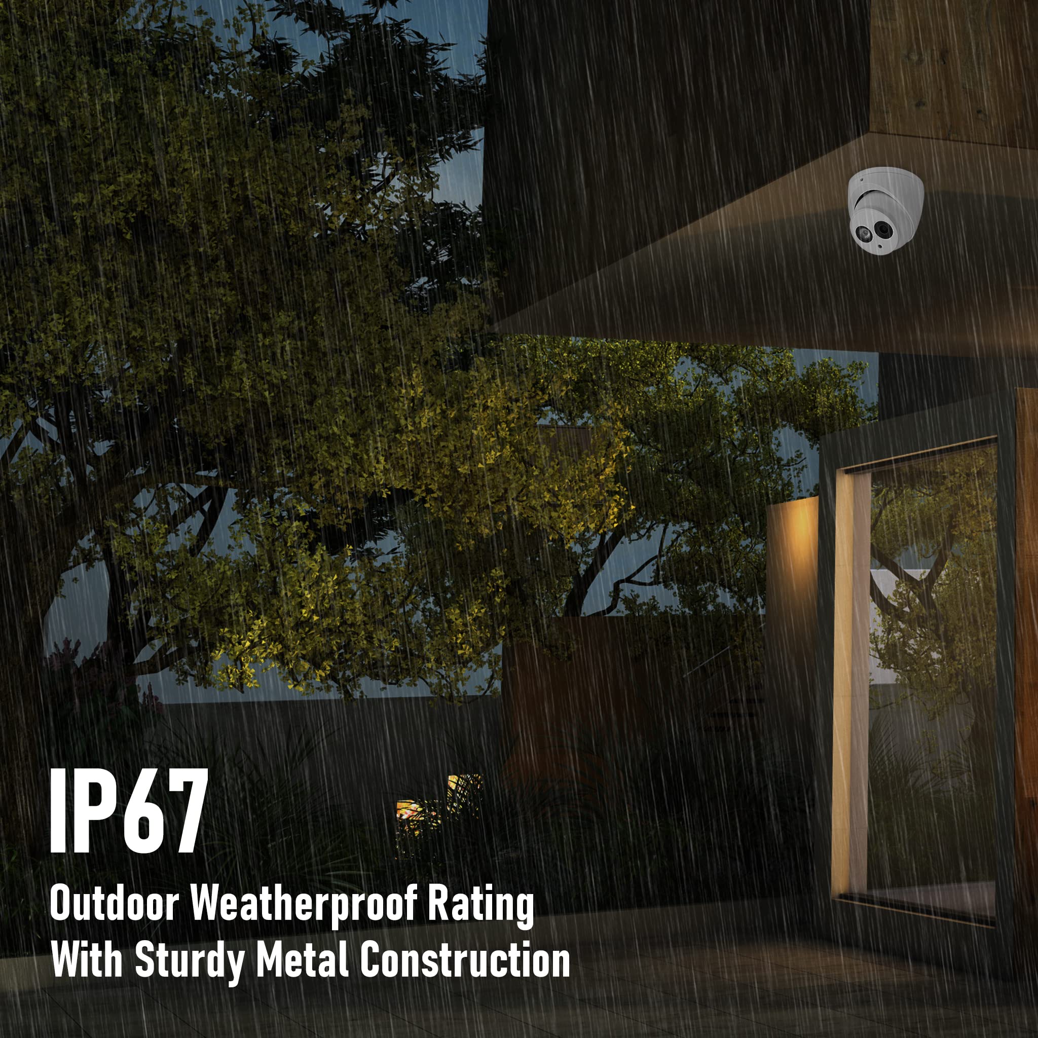 R-Tech 2MP TVI Turret Dome Camera with Matrix IR Night Vision, 4-inch Security Analog Camera, IP 67 Outdoor Weatherproof, Full Metal Housing, 4-in-1 AHD/CVBS/CVI/TVI - 2.8mm Fixed Lens