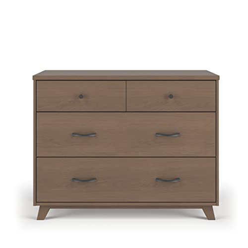 Child Craft SOHO 3 Drawer Mid-Century Modern Dresser with Changing Topper, Anti-Tip Kit, Extra-Large Storage for Baby Nursery, Kid’s Room (Dusty Heather)