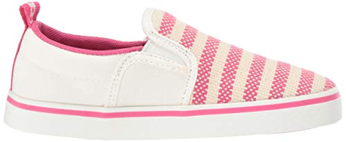 Lacoste Girl's GAZON Shoe, off white/dark pink, 6. Medium US Toddler