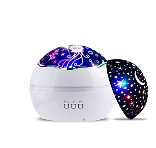 Star Light Projector for Bedroom, Night Galaxy Lights for Kids Sensory Sky Lighting Rotating Starry Lamps, Childrens Bed Show Lights with 2 Sets of Films Color Changing Mode Birthday Christmas Gifts
