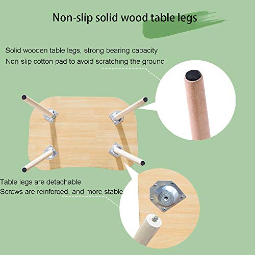 Bed Desk Laptop Living Room Bay Window Table Solid Wood Legs,Curved Recessed Design,Non-Slip Cotton Pad,Mute,Office Dining Table(Ship from US!)