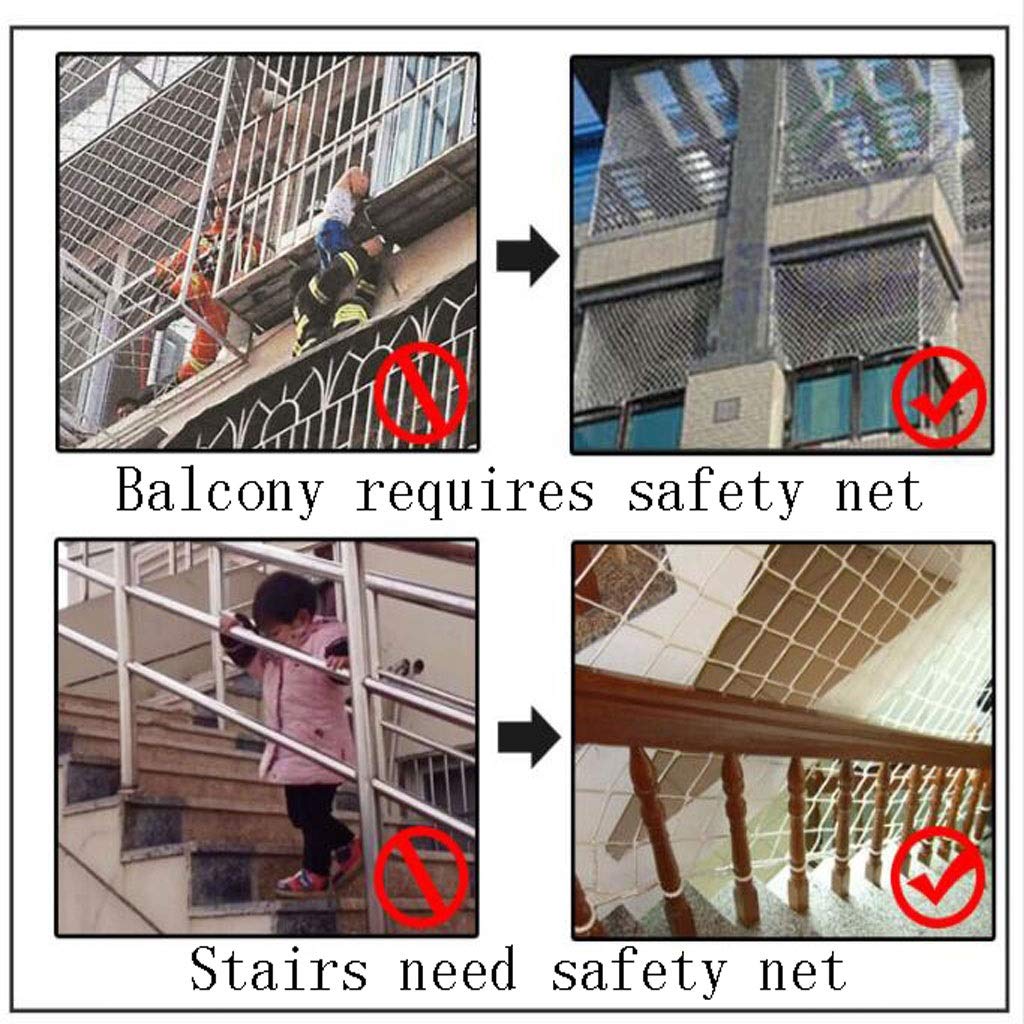 Protective Net Brown Nylon Net, Garden Decoration Net Balcony Safety Net Stairs Children Anti-Fall Net Kindergarten Protective Net Portable Fence Net Can Be Cut 1x2m3m4m (Size : 1 * 2m(3 * 7ft))