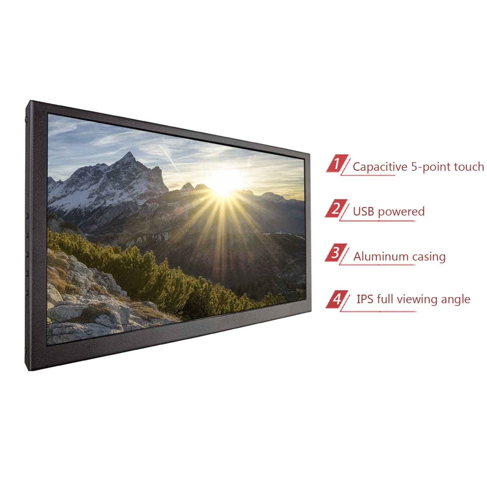 7-inch/10.1-inch Touch Screen Display Portable Screen Display Resolution 1024 * 600 Interface: 1×HDMI, 1×microUSB, 1×audio Output (Color : 7")