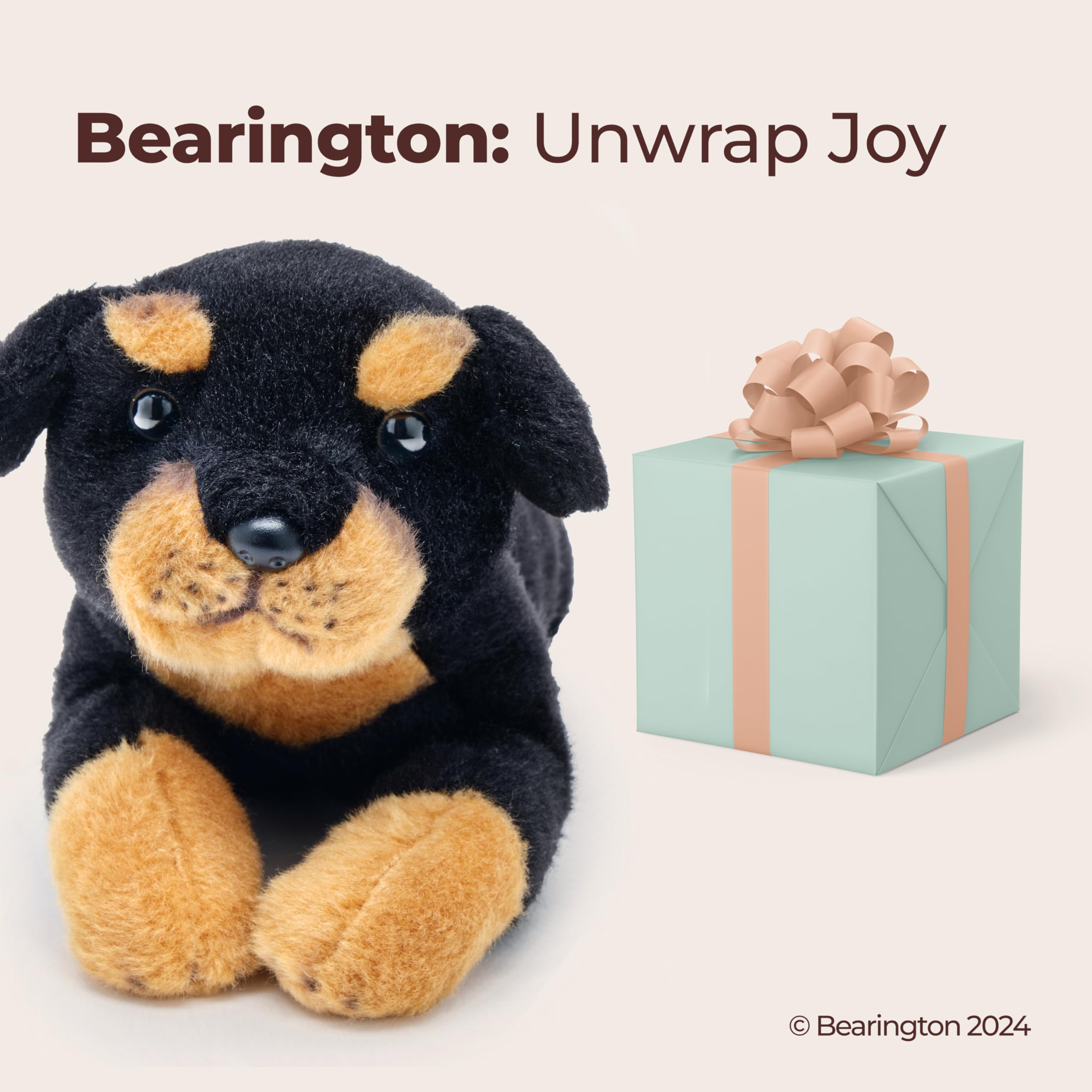 Bearington Lil' Gunner The Rottweiler Stuffed Animal, 8 Inch Dog Stuffed Animal