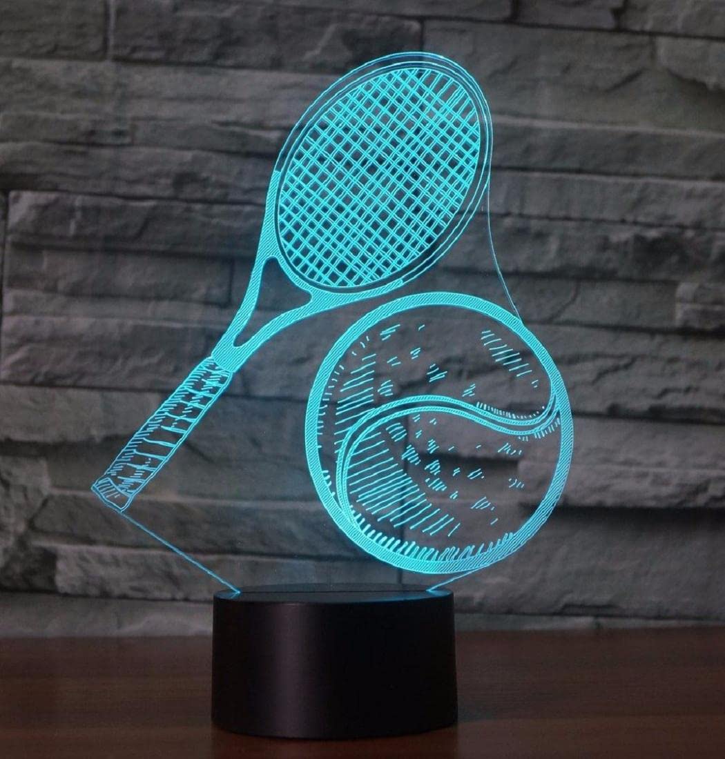 FXUS 3D Tennis Night Light Remote Control Touch Switch 16 Color Change LED Table Desk Lamp Home Decoration Toy Birthday Children Gift