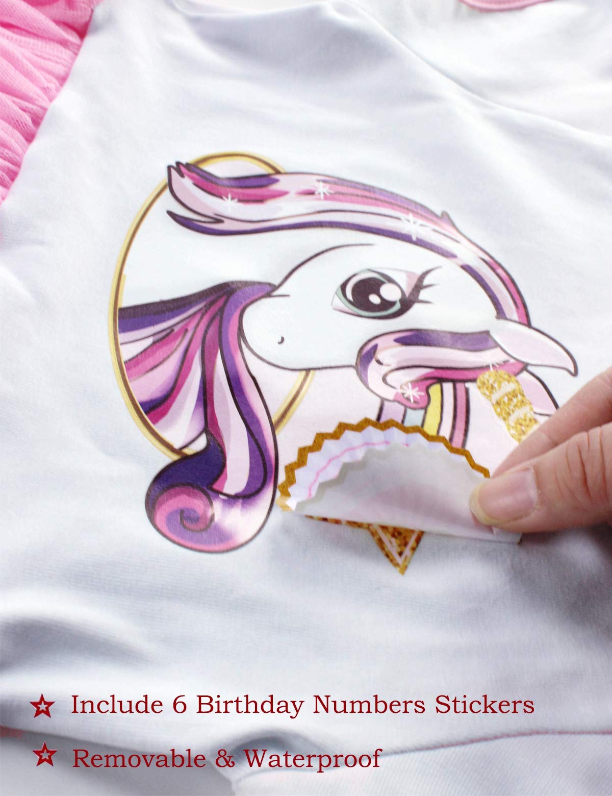 Unicorn Party Princess Birthday Pageant Rainbow 5t Little Girls Dresses,5TT50,4-5 Years(Size 120)