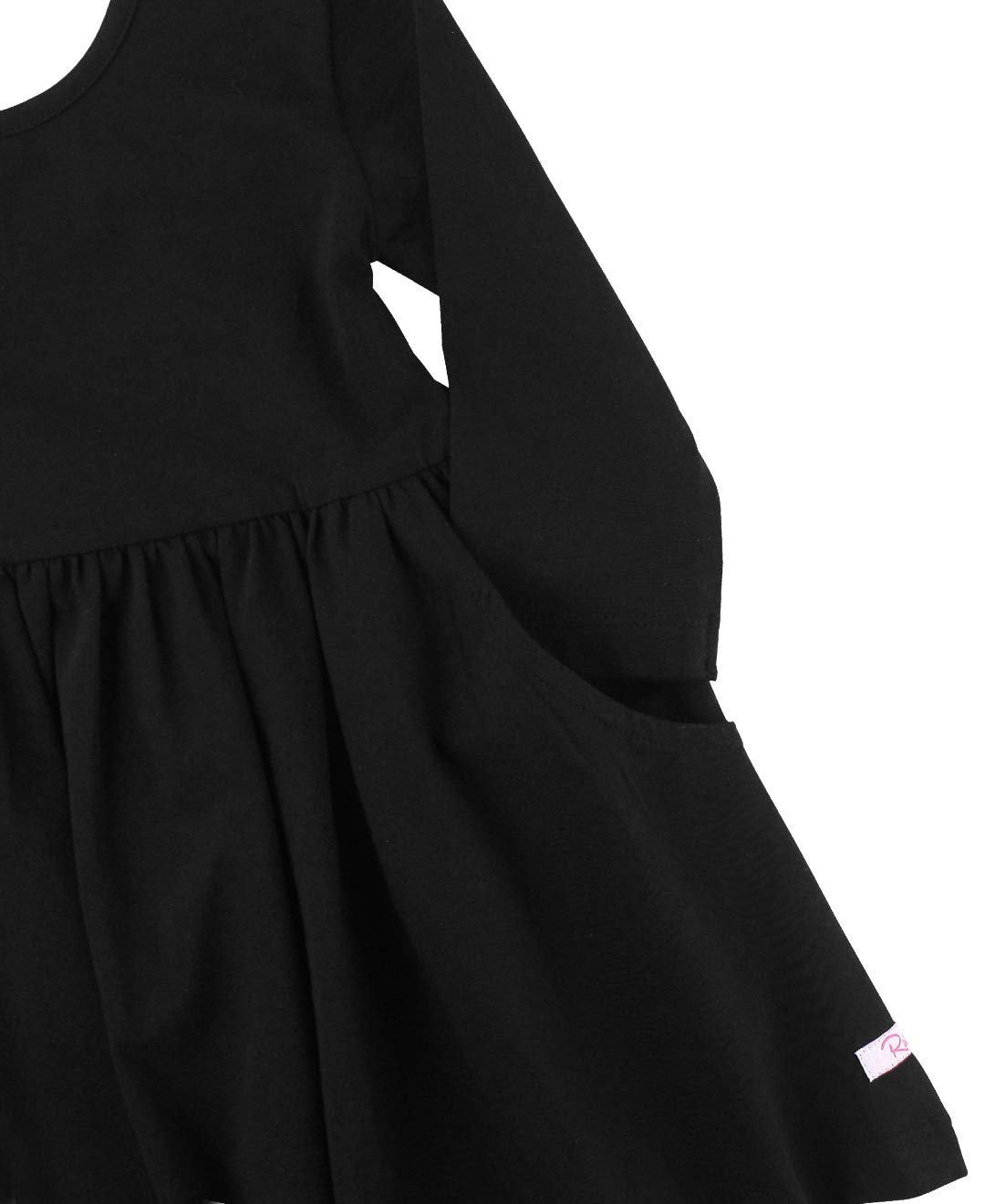 RuffleButts Black Twirl Dress - 3-6m