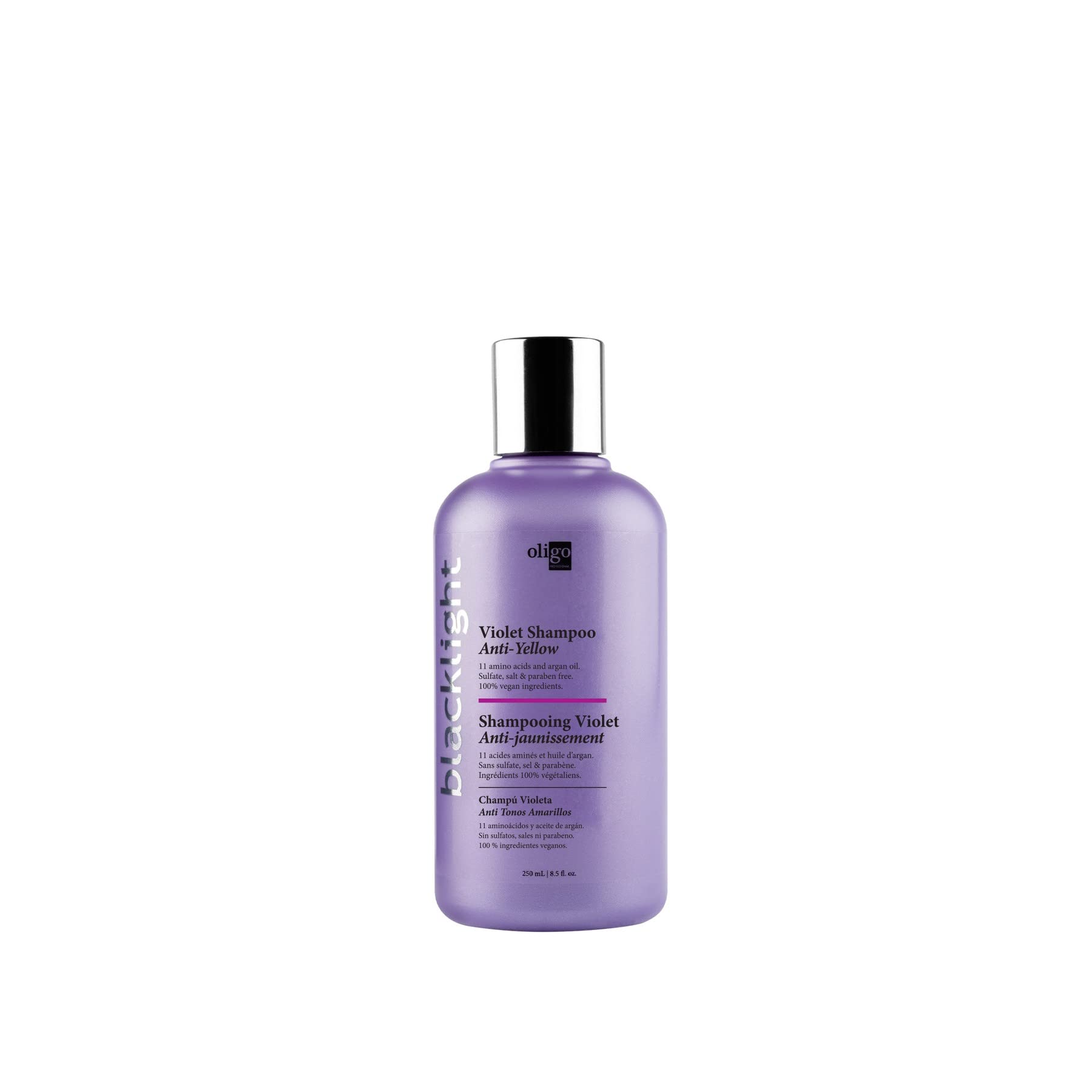Oligo Professionnel - Blacklight Violet Shampoo - Sulfate-Free Purple Shampoo for blondes - Vegan - Eliminate Yellow Tones - Refresh Faded Highlights - Argan oil - Hydrating Formula - 8.5oz