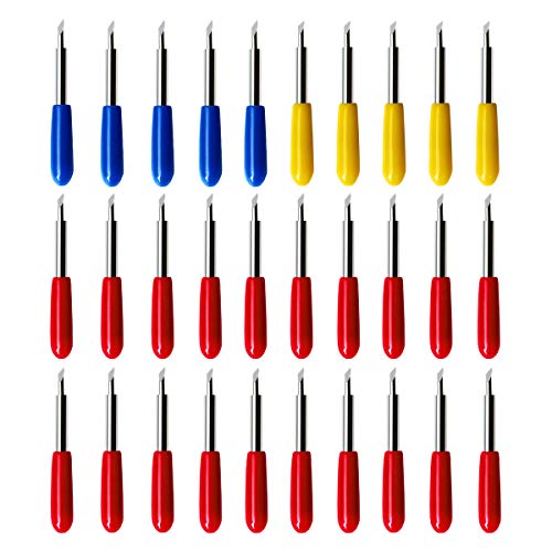 30 Pcs Replacement Blades for Explore Air 2 Blade for Maker Expression Vinyl Cutter Machines Needle for Vinyl 30 Degree 45 Degree 60 Degree Cutting Plotter Blades