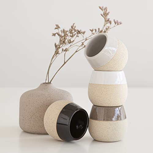Ceramic Espresso Cups Set of 4 - 2.7oz - Espresso Coffee Mugs for Nespresso Cups - Espresso Glasses - Demitasse Cups - Tazas de Cafe - Espresso Accessories - Expresso Coffee Cup for Espresso Machine