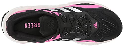 adidas womens Solar Boost 21 Running Shoes, Black/Screaming Pink/Halo Silver, 5.5 US