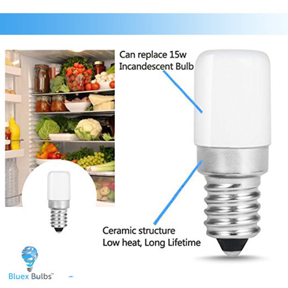 6 Pack BlueX LED c7 s6 1.5w Night Light Bulbs, Day White 5000K 15 Watt Equivalent, Mini LED Bulb Candelabra E12 Base – LED for Bedroom Porch Use Salt Light BulbLamp
