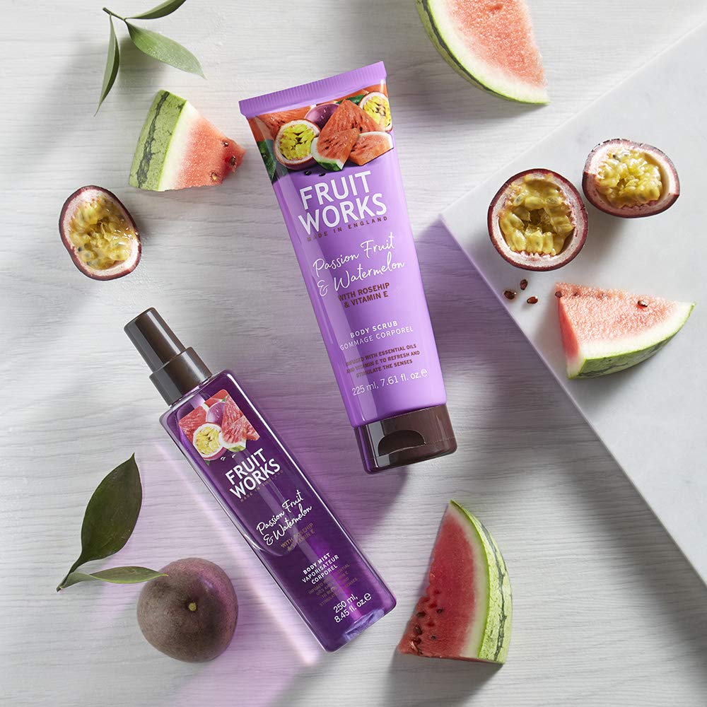 Fruit Works Passion Fruit & Watermelon Cruelty Free & Vegan Body Mist With Natural Extracts 1x 250ml